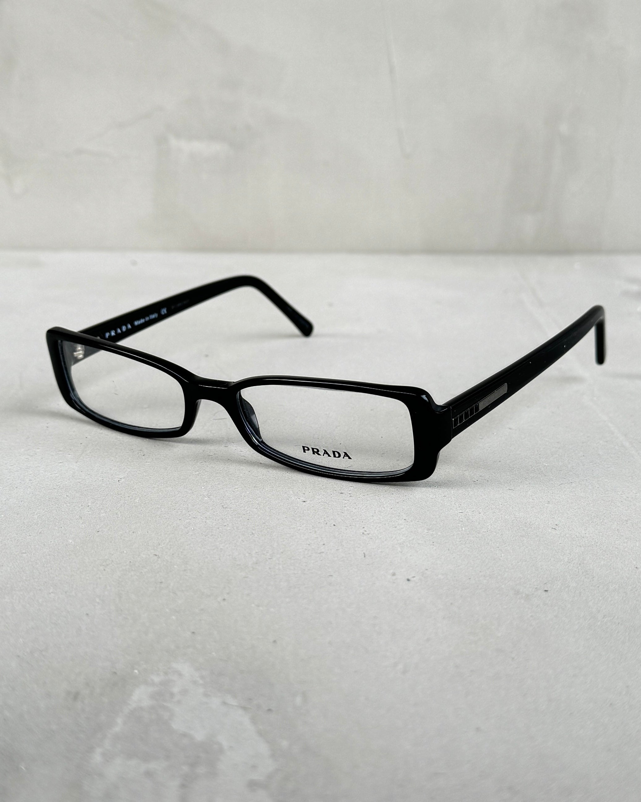 PRADA CLEAR LENS BLACK BAYONETTA EYE GLASSES – BAD MOUTH*
