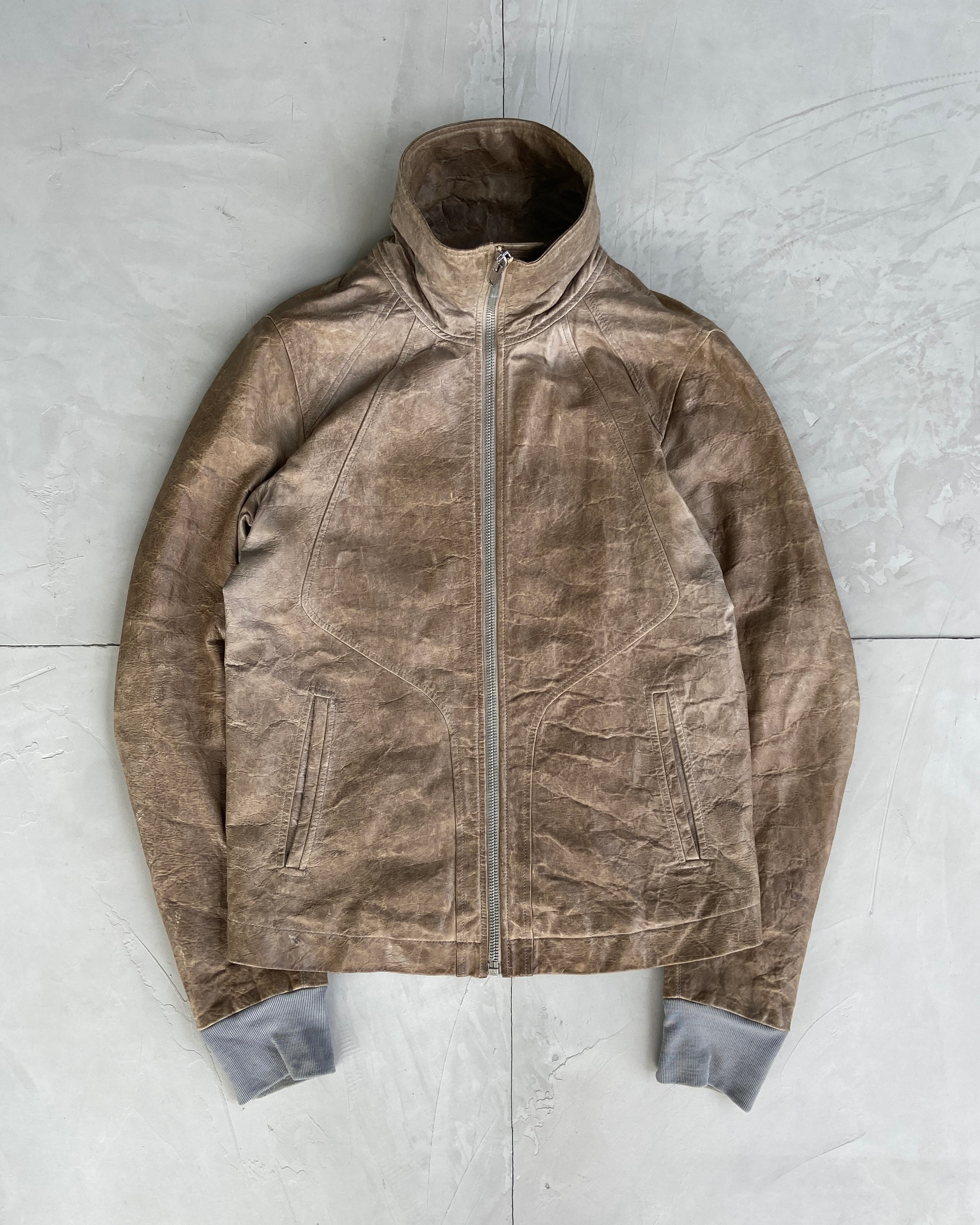 RICK OWENS INTARSIA LEATHER JACKET - M/L – BAD MOUTH*